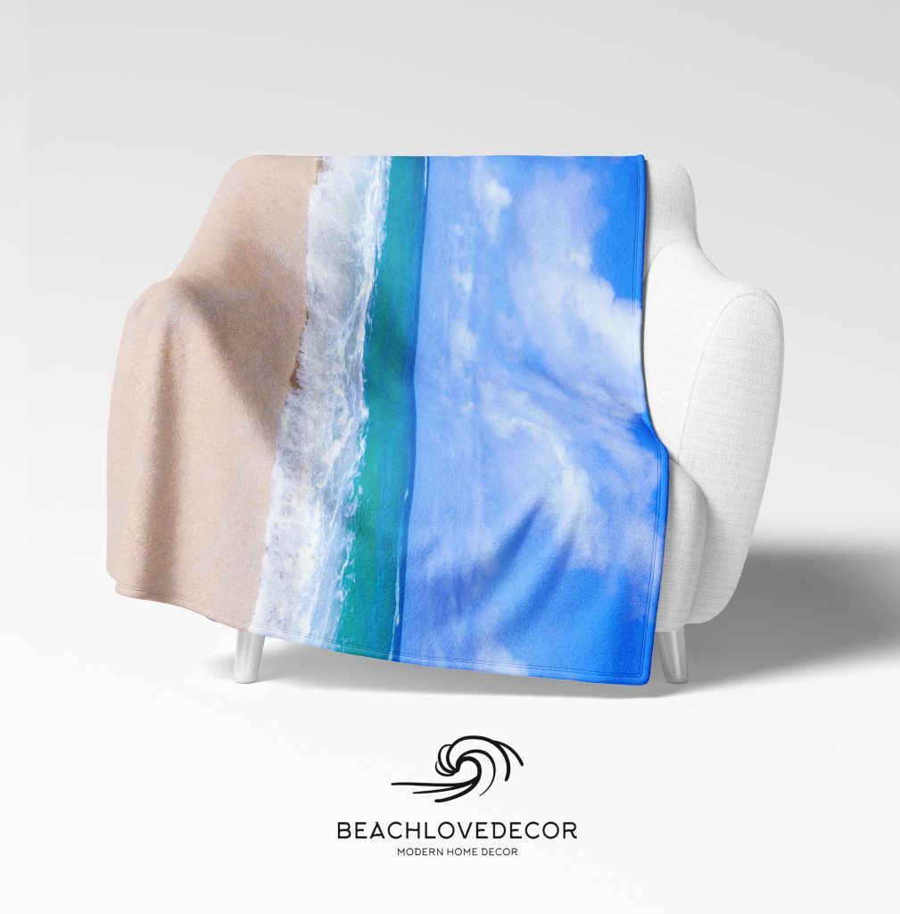 Decorative Tropical Fleece Throw Blanket, beach coral blanket, ocean ...