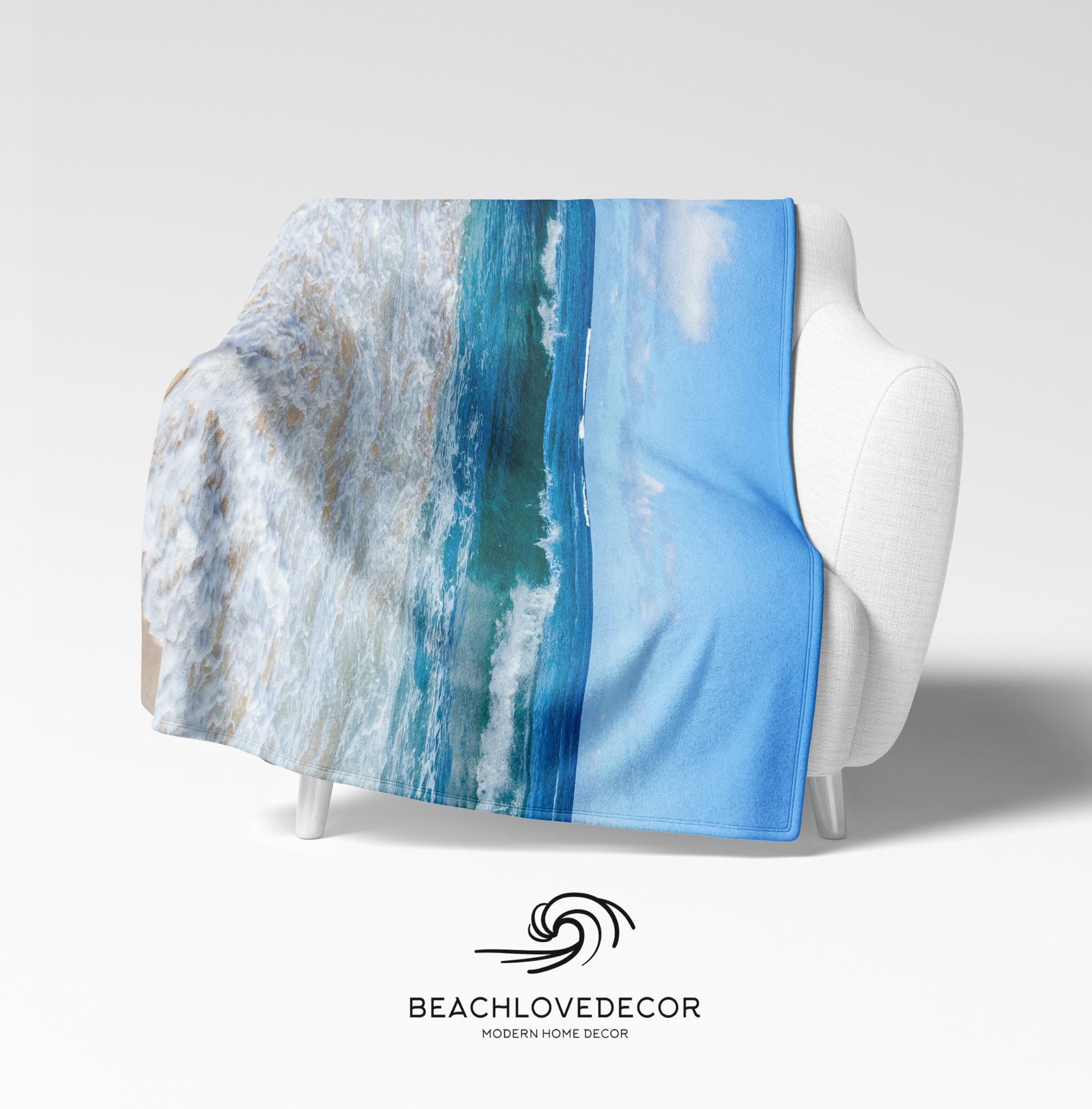 Blue Sea Fleece Throw Blanket, extra soft and warm, beach coral blanket ...