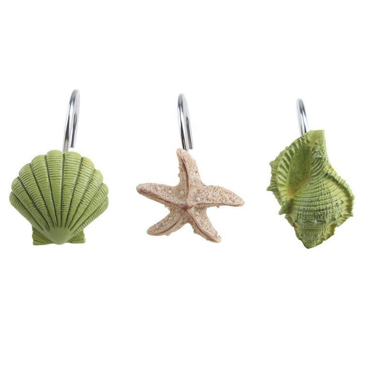 10+ BEST OCEAN, BEACHY and TROPICAL Hooks for Bathroom Shower Curtains ...