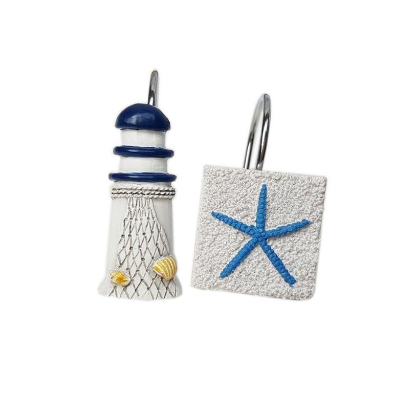 10+ BEST OCEAN, BEACHY and TROPICAL Hooks for Bathroom Shower Curtains ...