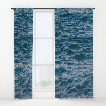 Blue ocean window curtain, blackout curtain, sheer curtain, coastal ...