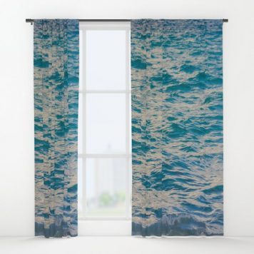 Hawaiian ocean window curtain, blackout curtain, sheer curtain, coastal ...