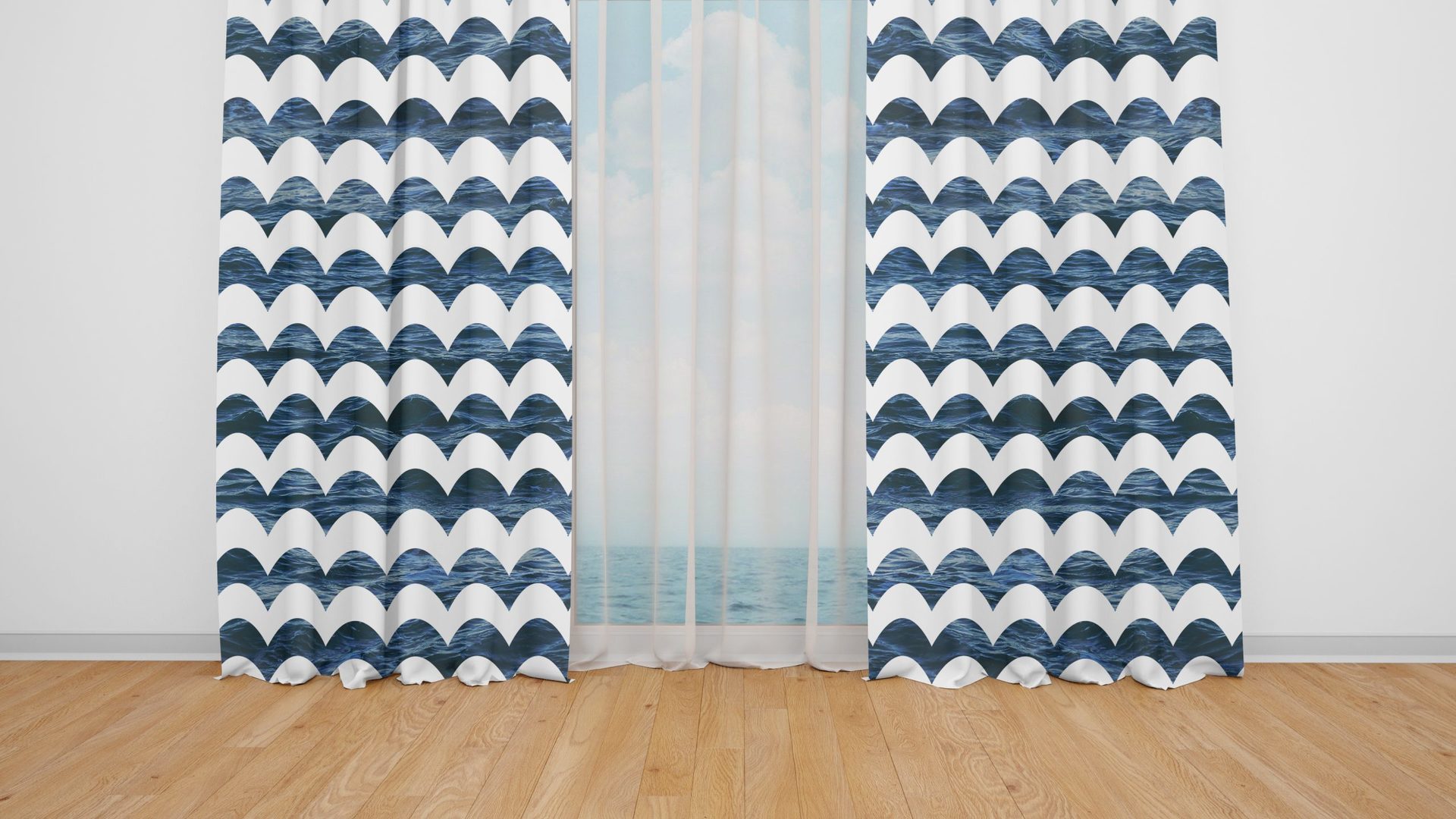Deep Blue ocean window curtains – 20 | Beachlovedecor.com - Modern and ...